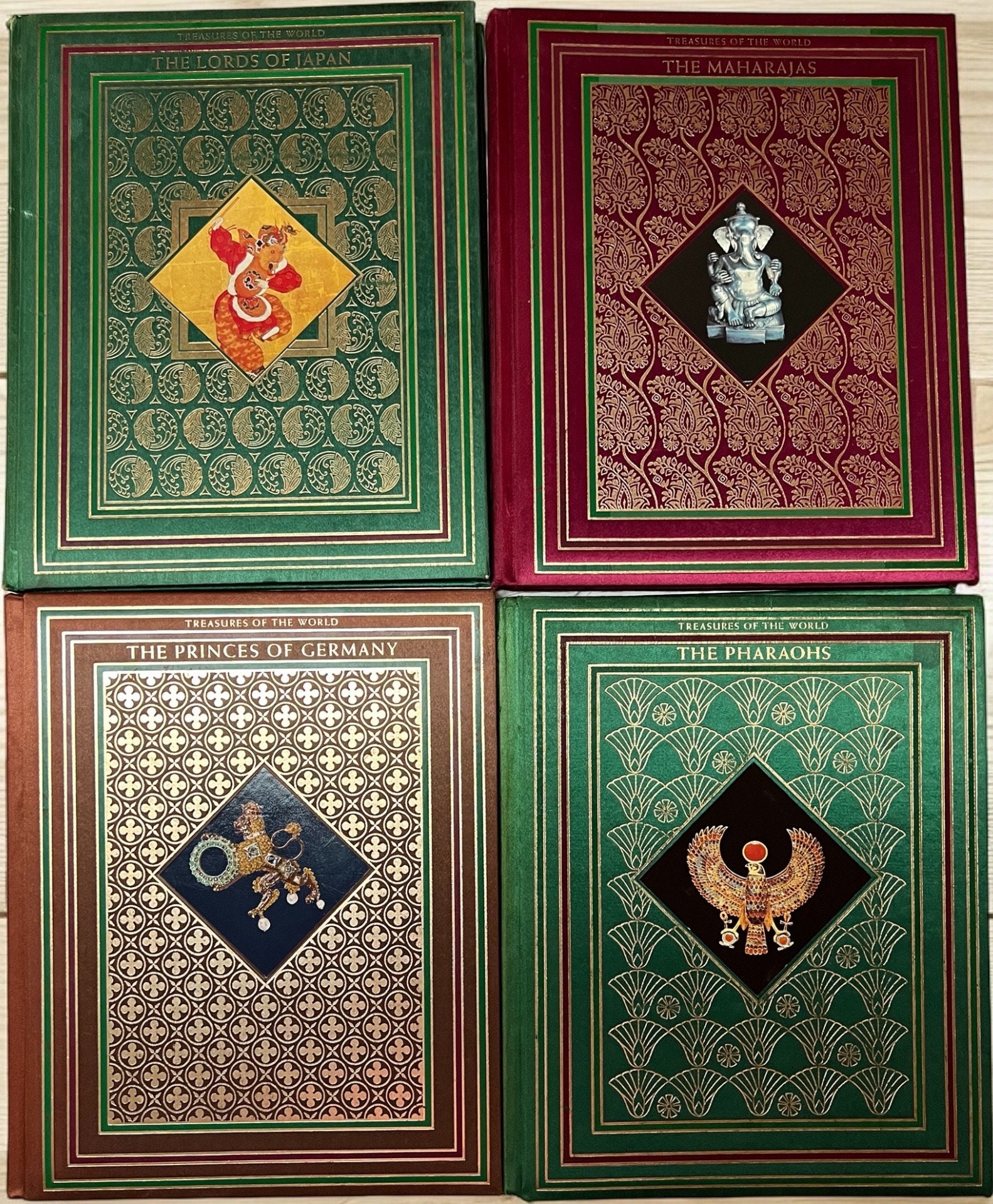 Treasures of the World Art Book, Gilt-edged Vintage Library Decor - Etsy