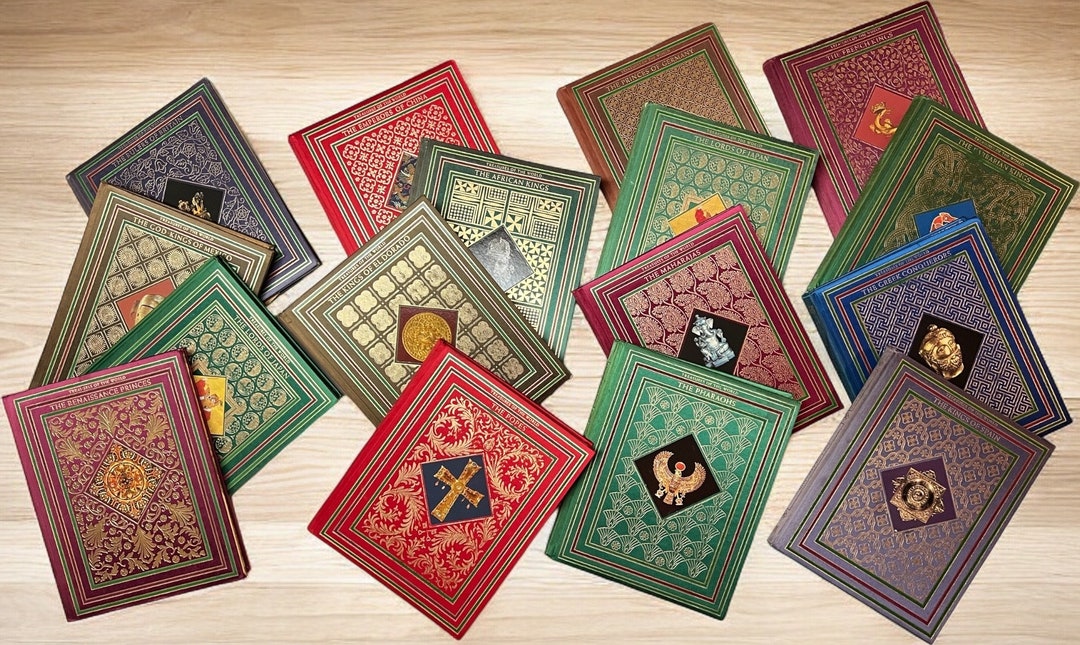 Treasures of the World Art Book, Gilt-edged Vintage Library Decor - Etsy