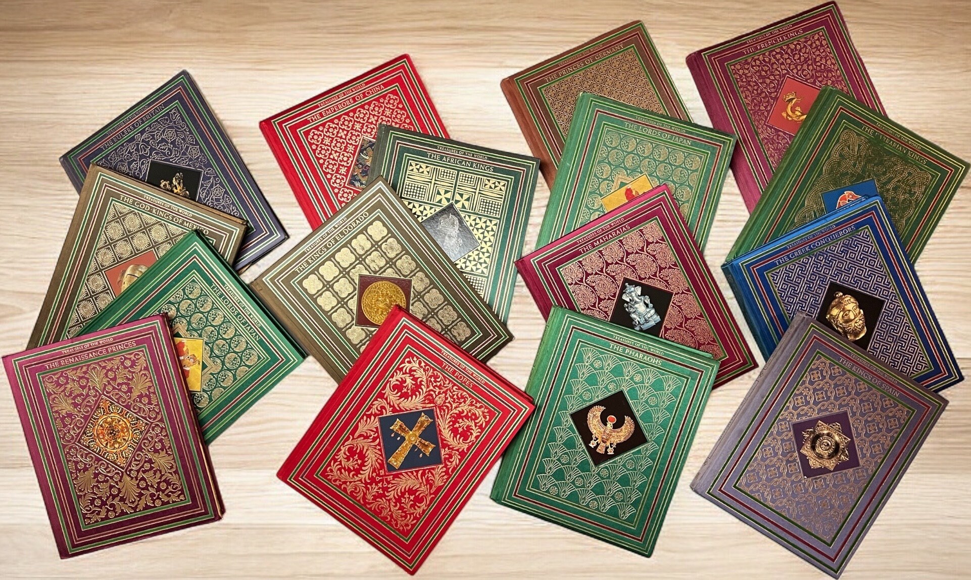 Treasures of the World Art Book, Gilt-edged Vintage Library Decor - Etsy