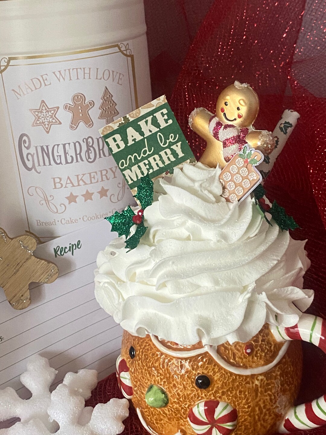 Mug Topper/ Fake Whipped Cream/ Whip Topping/ Fake Bake/ Tiered Tray/ 2 ...