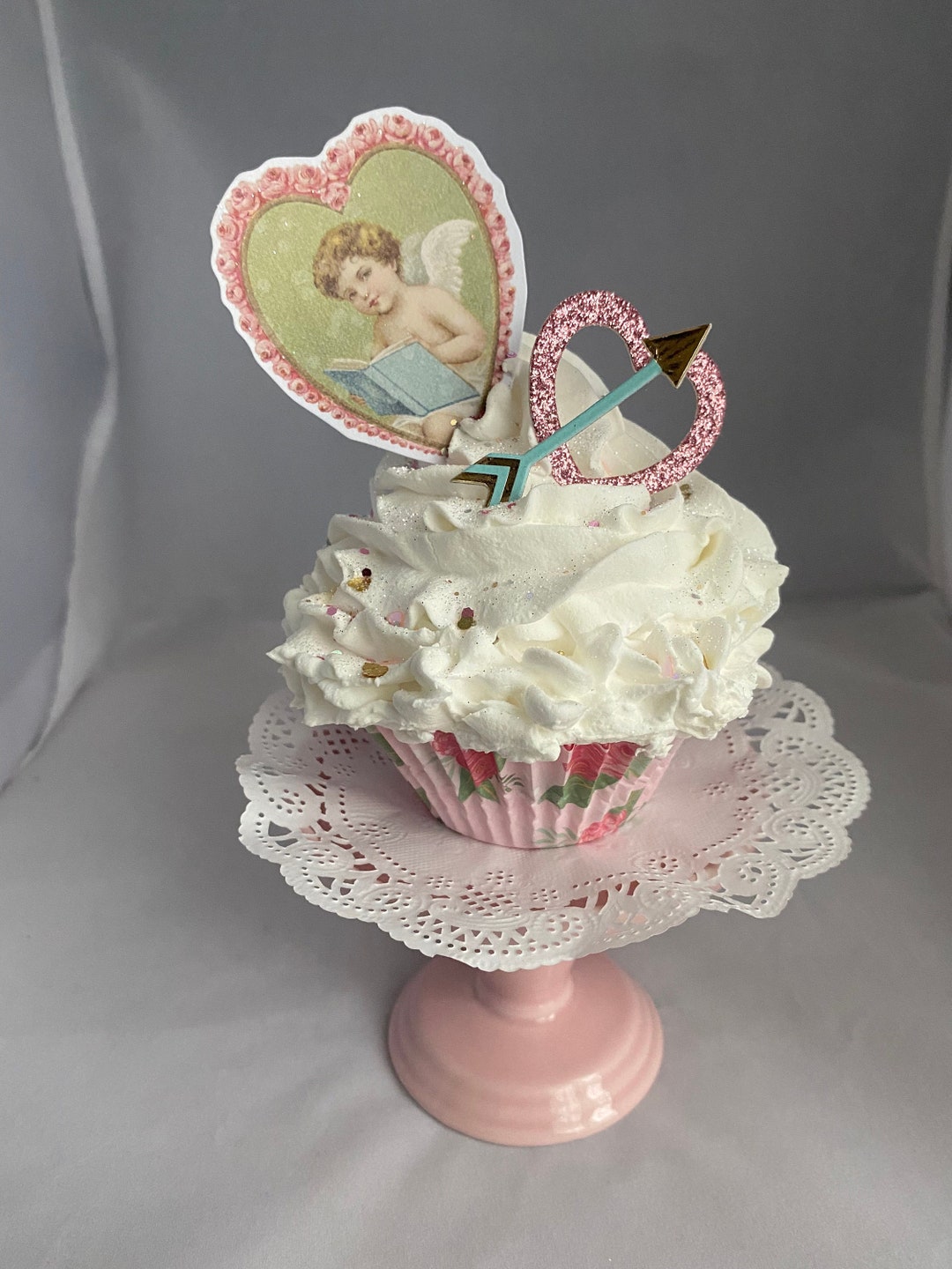 Valentines Faux Cupcake, Fake Cupcake, Fake Bake, Fake Whip Cream ...