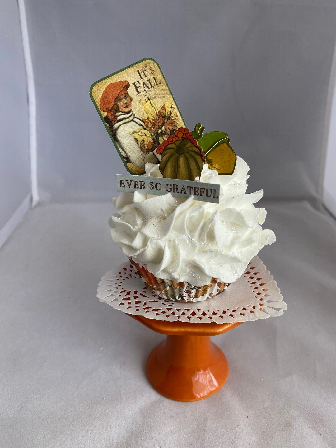 Faux Cupcake, Fake Cupcake, Fake Bake, Fake Whip Cream, Autumn, Harvest ...