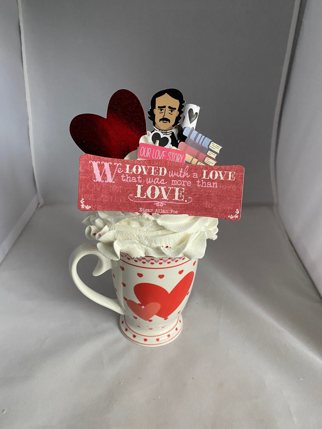 Valentines Faux Mug Topper, Faux Whip Cream, Whipped Topper, Tiered ...