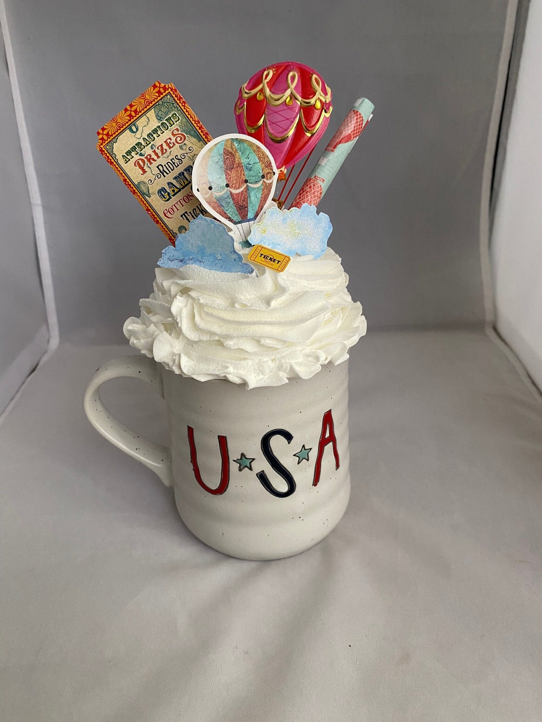 Faux Mug Topper, Faux Whip Cream, Whipped Topper, Tiered Tray, Coffee ...