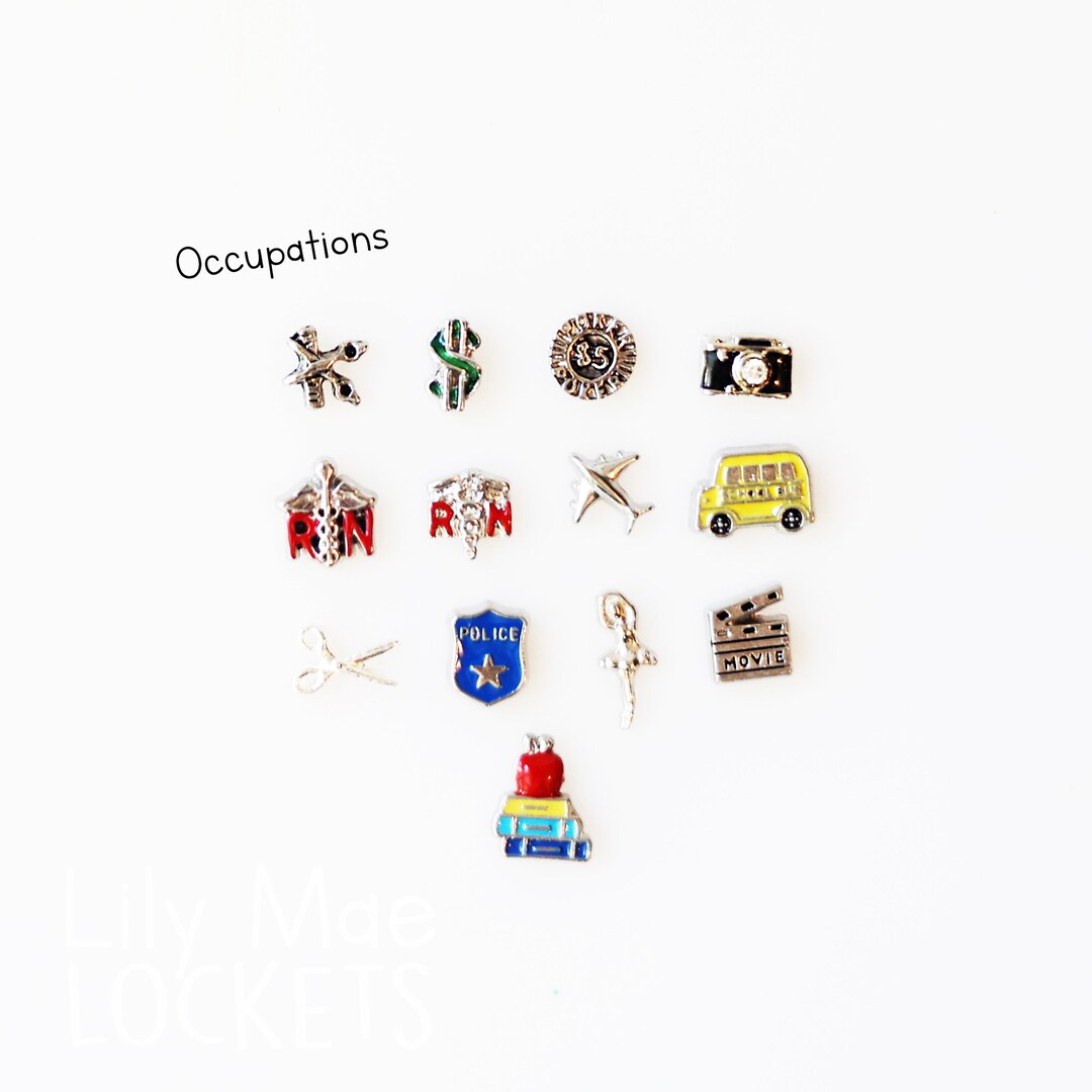 OCCUPATION FLOATING CHARMS, Floating Charms for Lockets, Charms, Locket ...