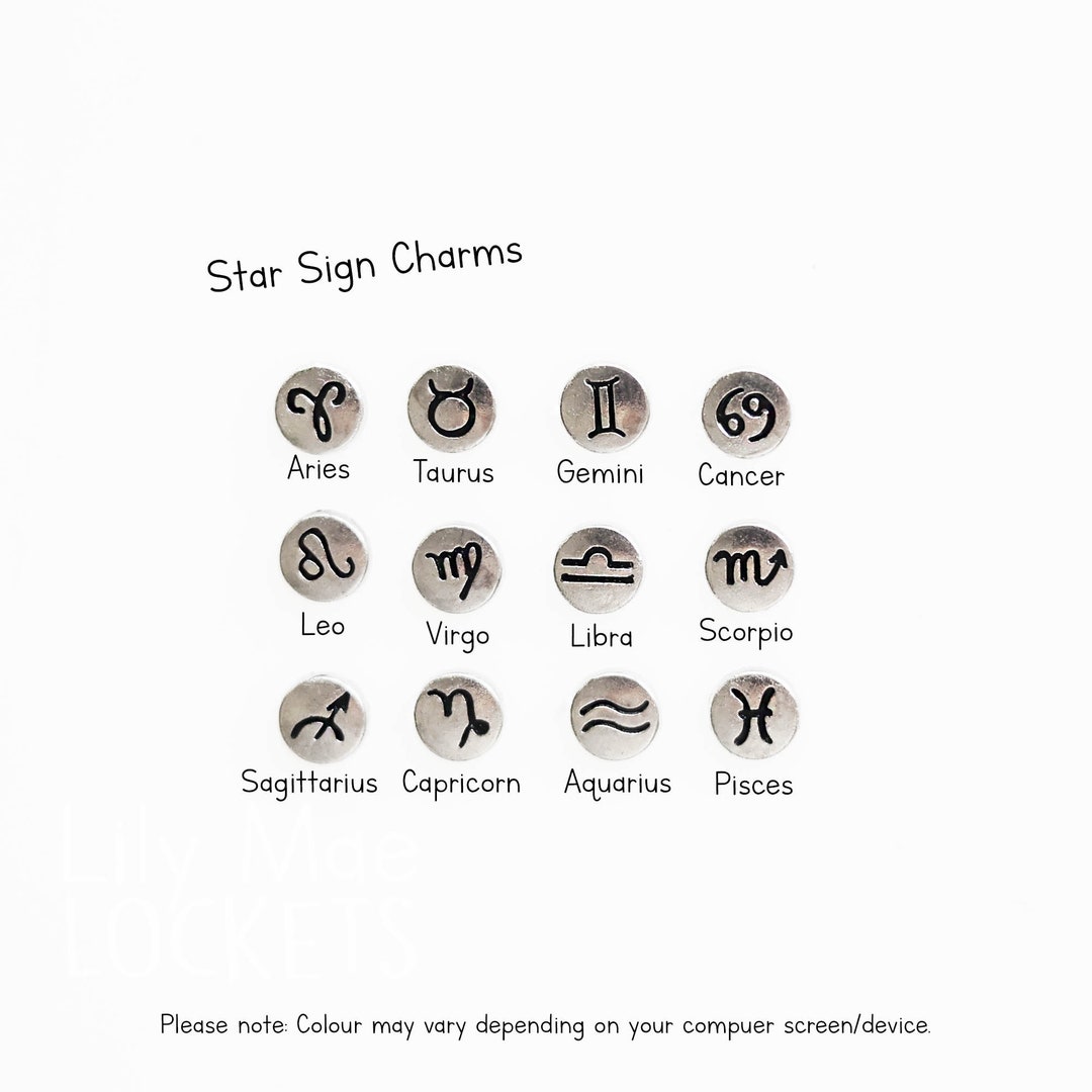 STAR SIGN CHARMS Floating Charms for Lockets Charms Locket - Etsy
