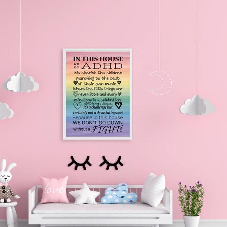 ADHD WALL ART Adhd Digital Print Inspirational Wall Art | Etsy