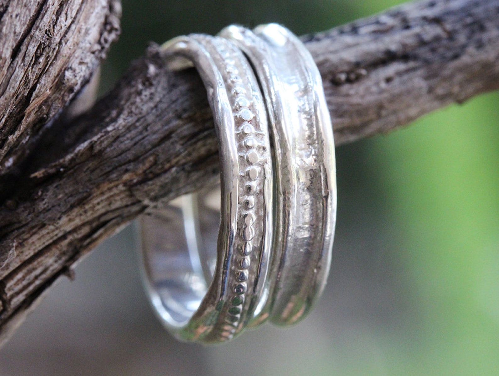 Silver Wedding Bands Wedding Band Set Wedding Bands Couples | Etsy