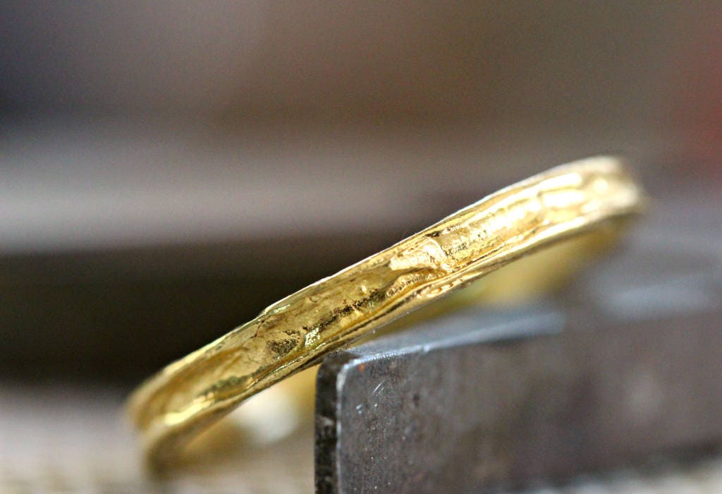 Raw Diamond Ring, Wedding Ring Set, Unique Wedding Bands, Gold Ring Set ...