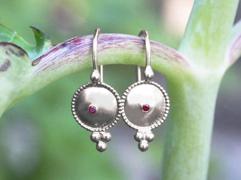 Ruby Earrings, Gold Earrings, Solid Gold Earrings, Bridal Earrings ...