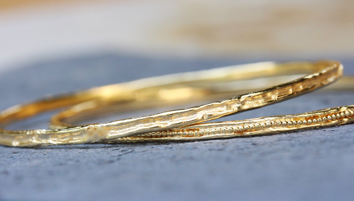 Solid Gold Bangle, Gold Bracelet, Women's Bracelet, Gold Bangle ...