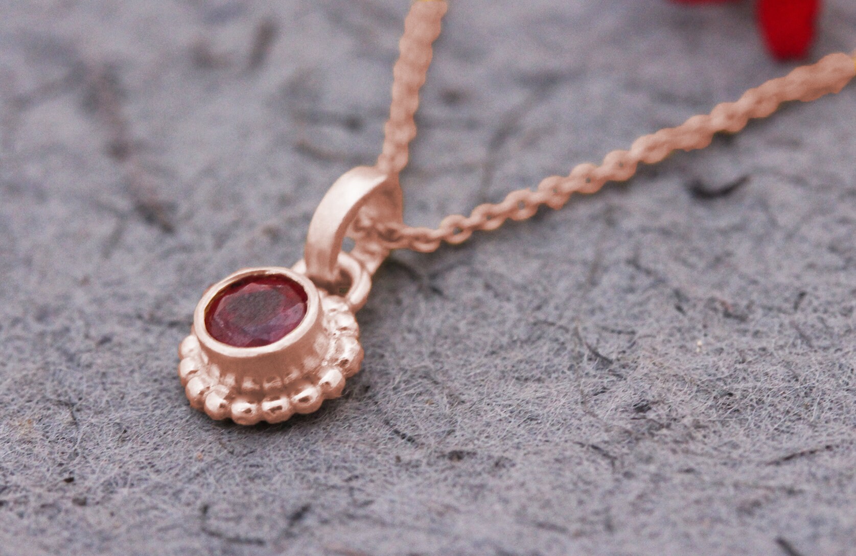 Ruby Pendant Necklace 18k Gold Necklace 14k Gold Necklace | Etsy