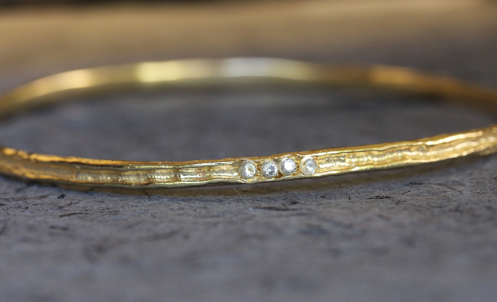 Gold Bracelet Set 14k Gold Bangles Diamond Bracelet Solid - Etsy