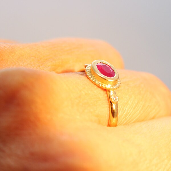 Rose Gold Ruby Ring - Etsy