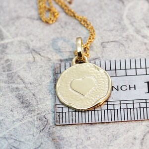 14K Gold Heart Necklace, 18K Solid Gold Heart Pendant, Real Gold ...