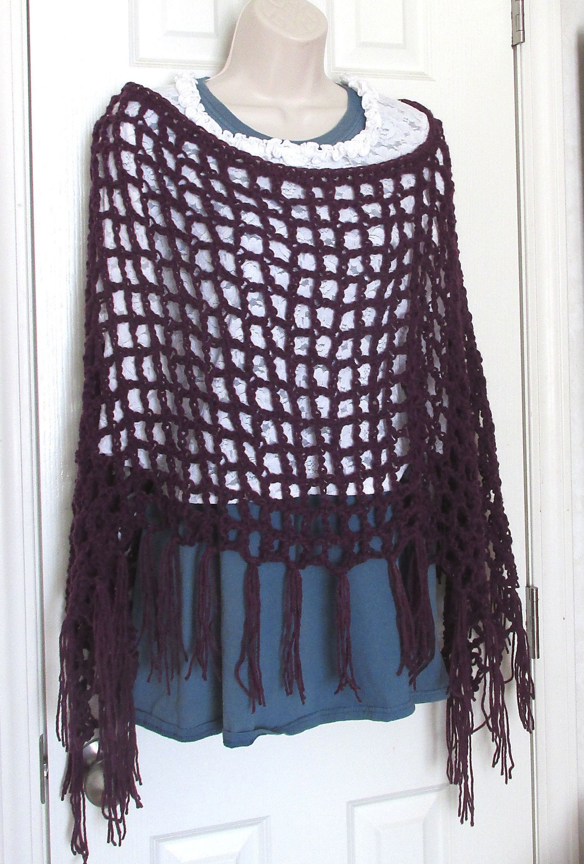 Boho Poncho, Mesh Poncho, Summer Poncho, Crochet Poncho, Light Poncho ...