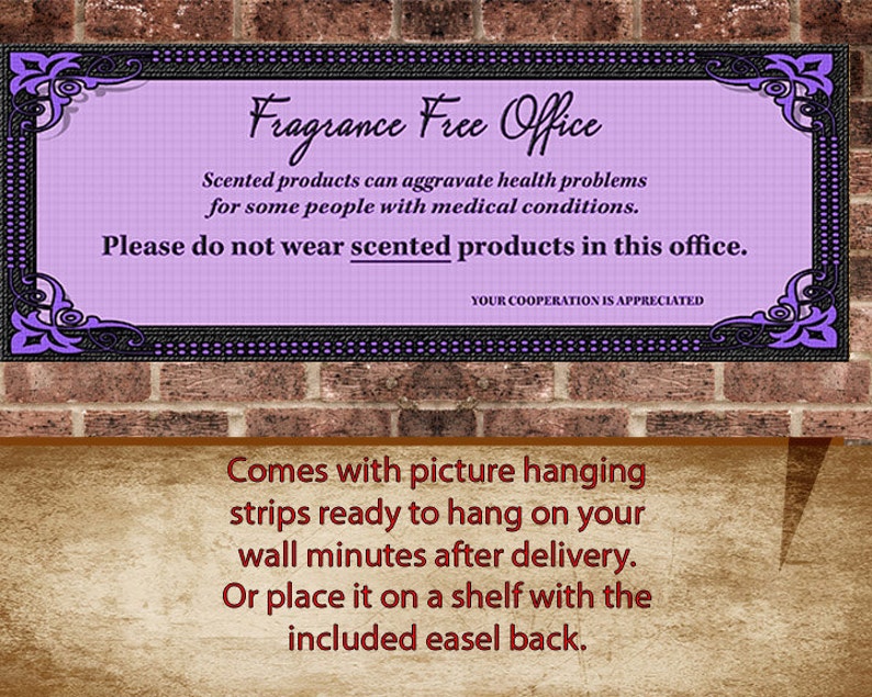 Fragrance Free Office SignPuple Personalized Mounted and | Etsy