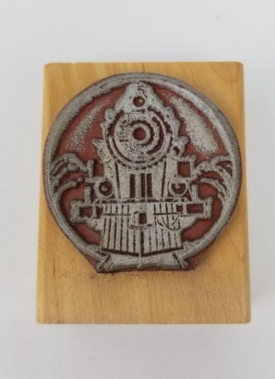 Rubber Hand Stamp Locomotive Train Engine Collectible 1990s Round ...