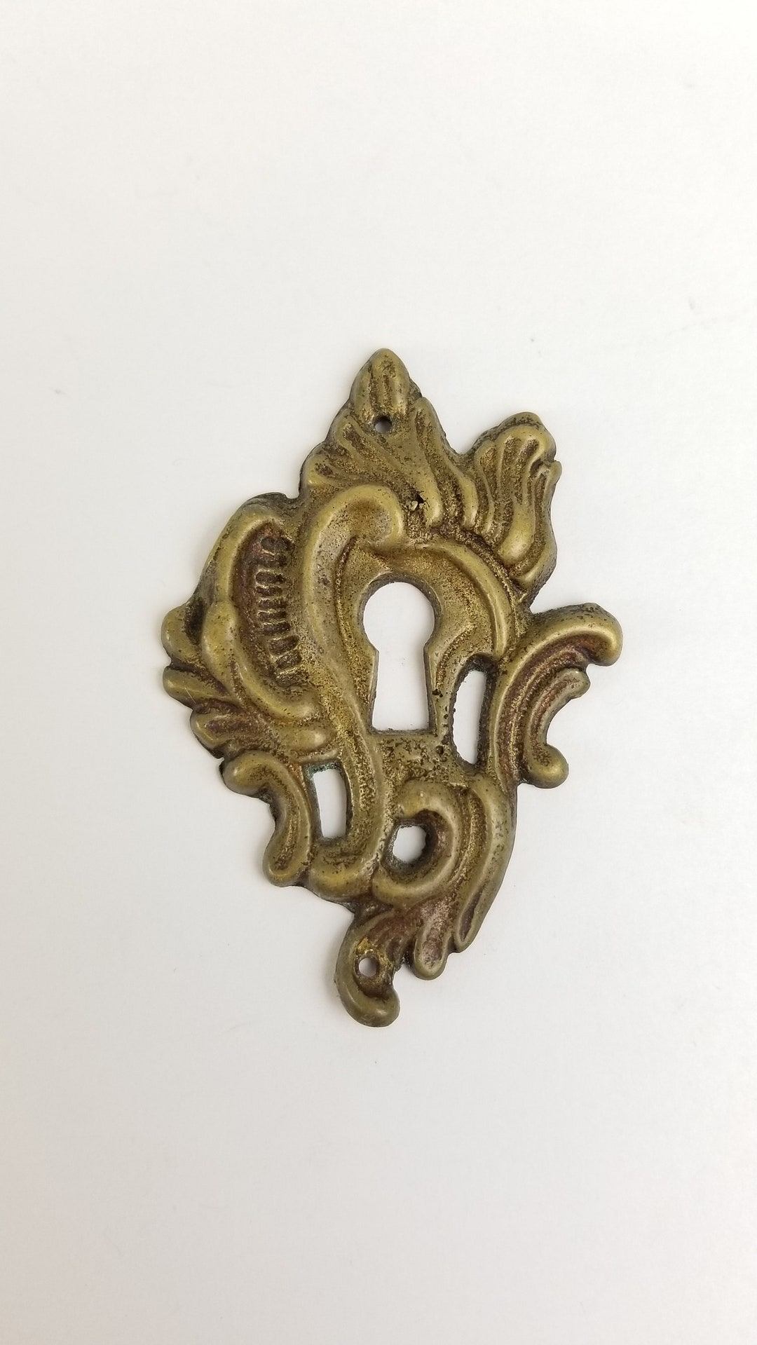 Antique Key Hole Gold Escutcheon for Door Solid Brass Cabinet Skeleton ...