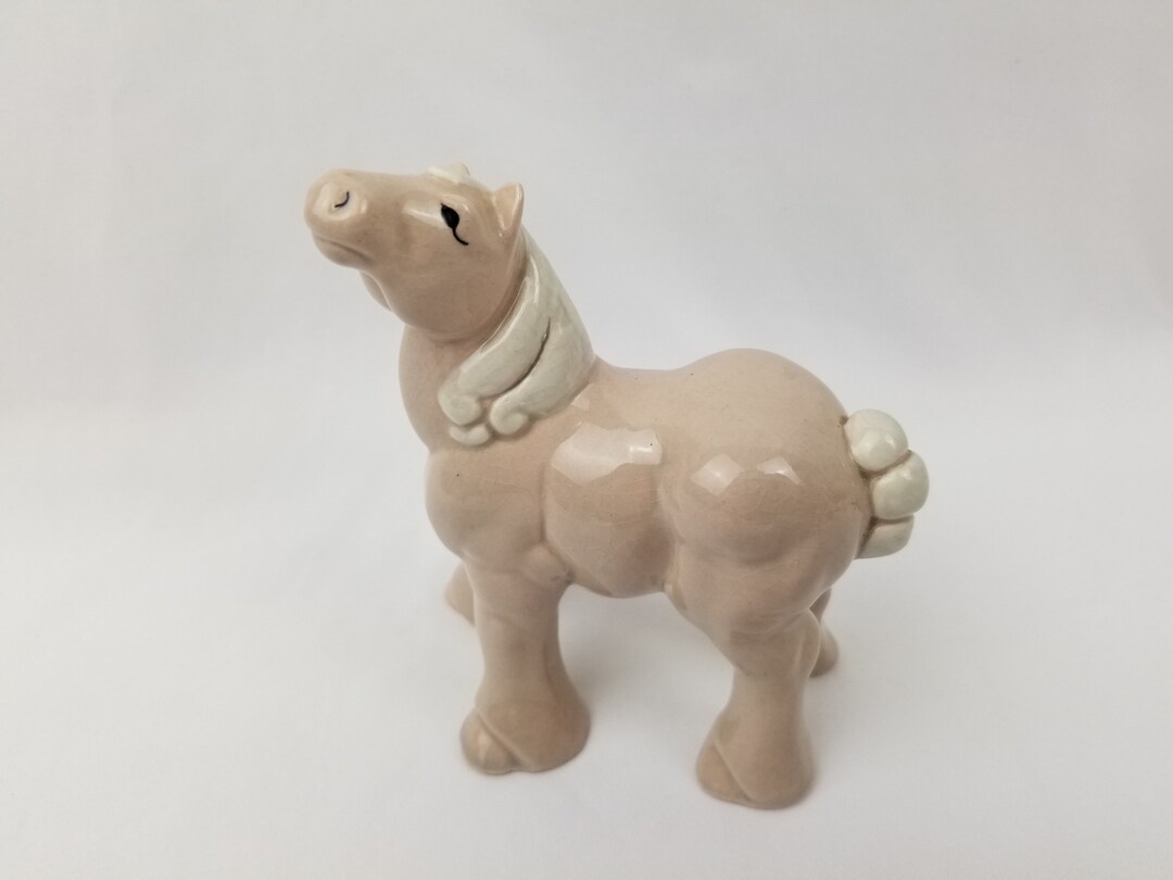 Kay Finch California Pottery Clydesdale Horse Figurine Pink Mythical ...