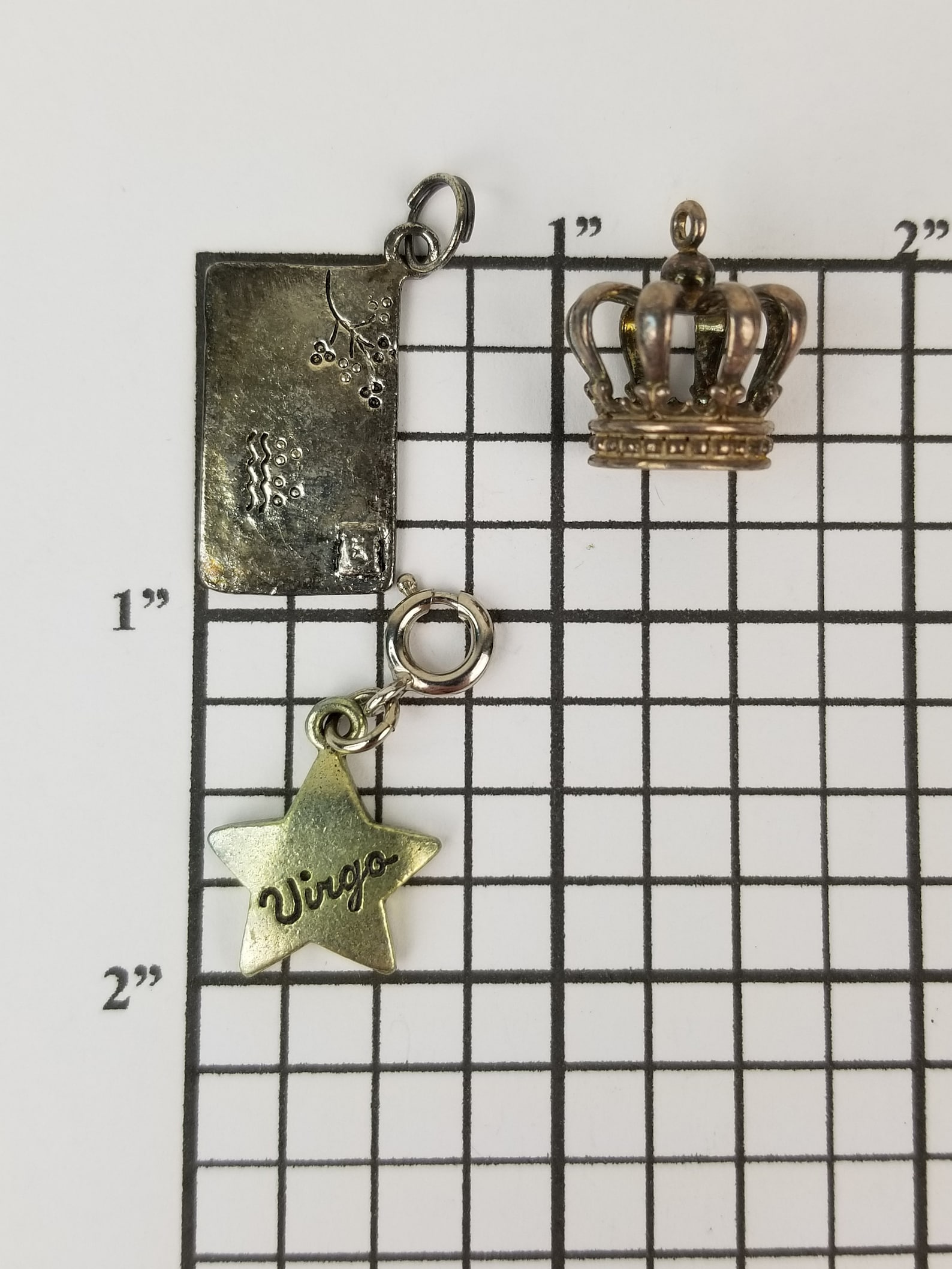 Charms for Bracelet Crown Virgo Pen Pal Envelope Snail Mail Silver ...