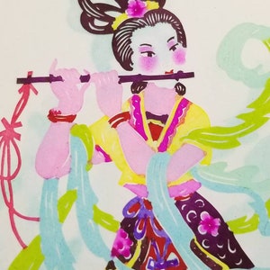 Chinese Paper Cut Art Set of 6 Mountain Folk Goddess Women - Etsy