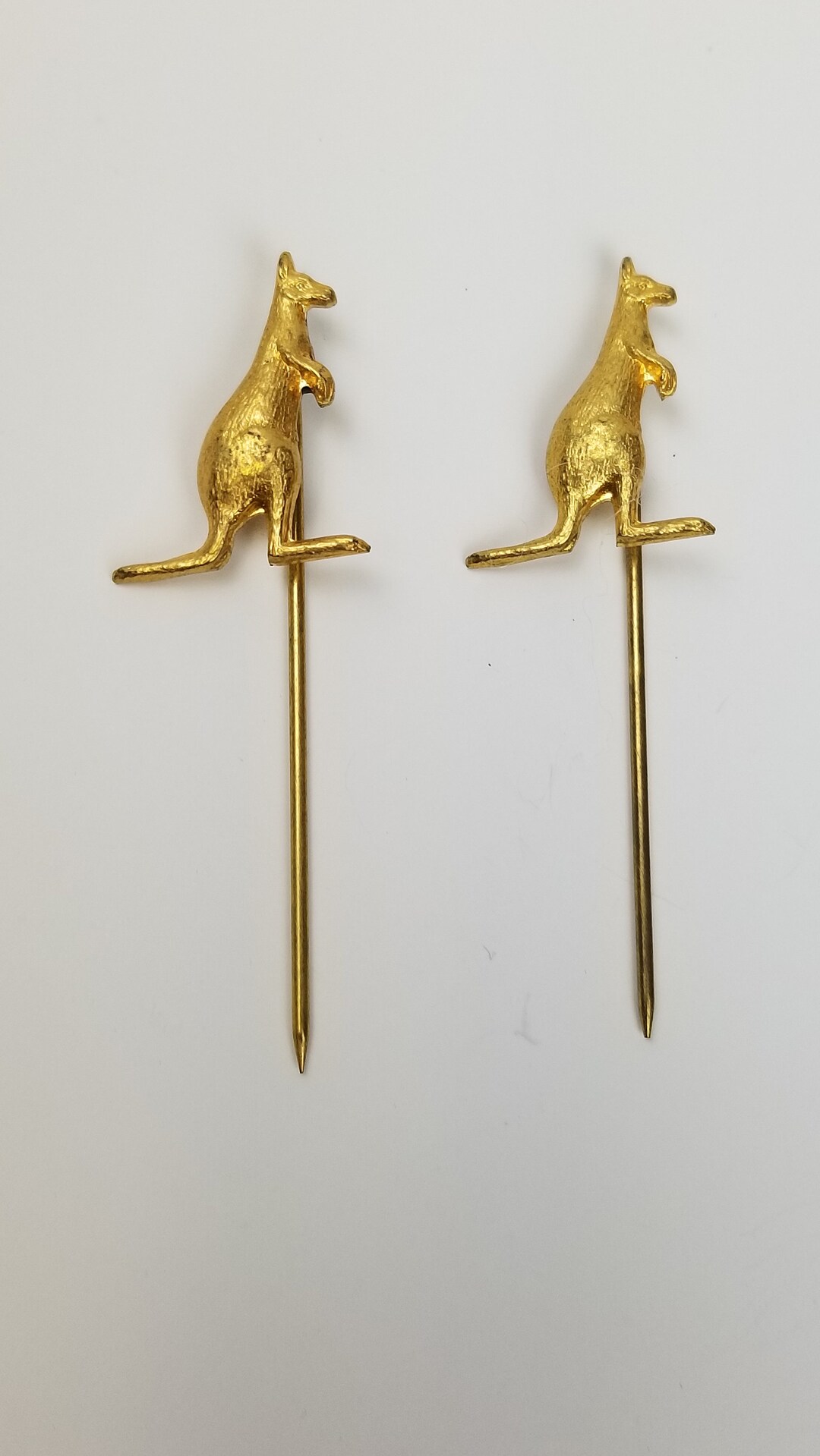 Vintage Avon Kangaroo Stick Pins Gold Tie Clip Pair Joey Roo - Etsy