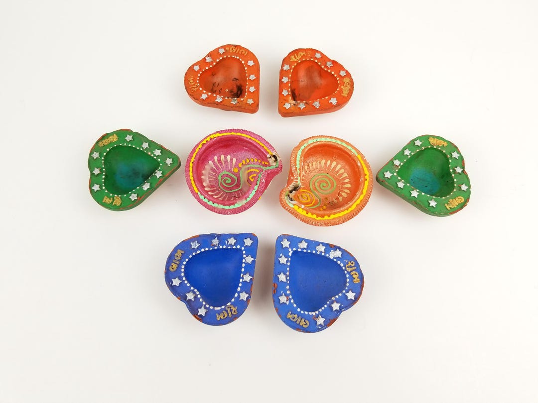 India Diya Oil Burner for Puja Paisley Heart Love Marriage Match Orange ...