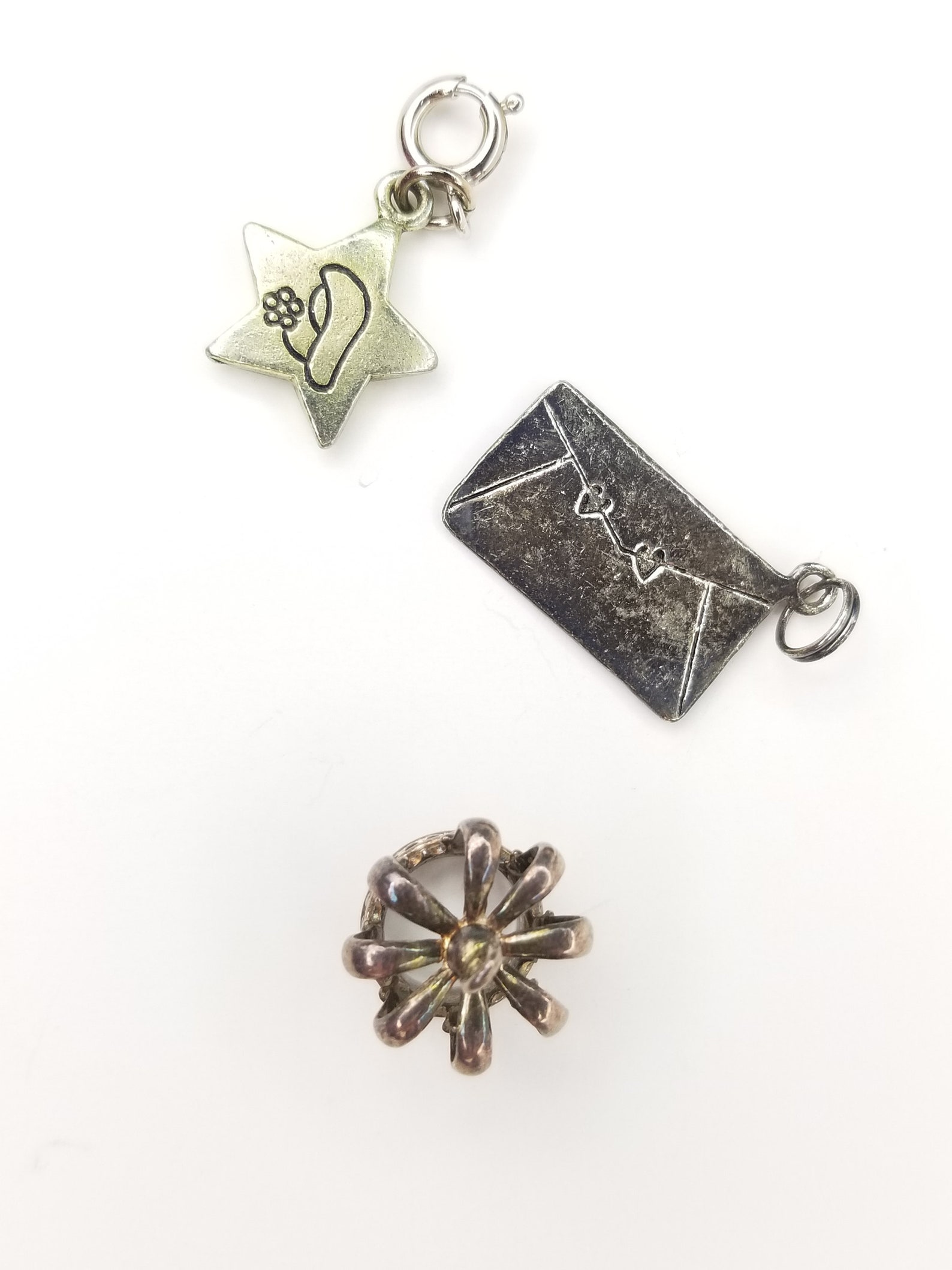 Charms for Bracelet Crown Virgo Pen Pal Envelope Snail Mail Silver ...