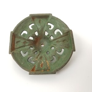 Round Metal Base Cast 2-3/8 Backplate Only Ornate Green 1900s Eastlake ...
