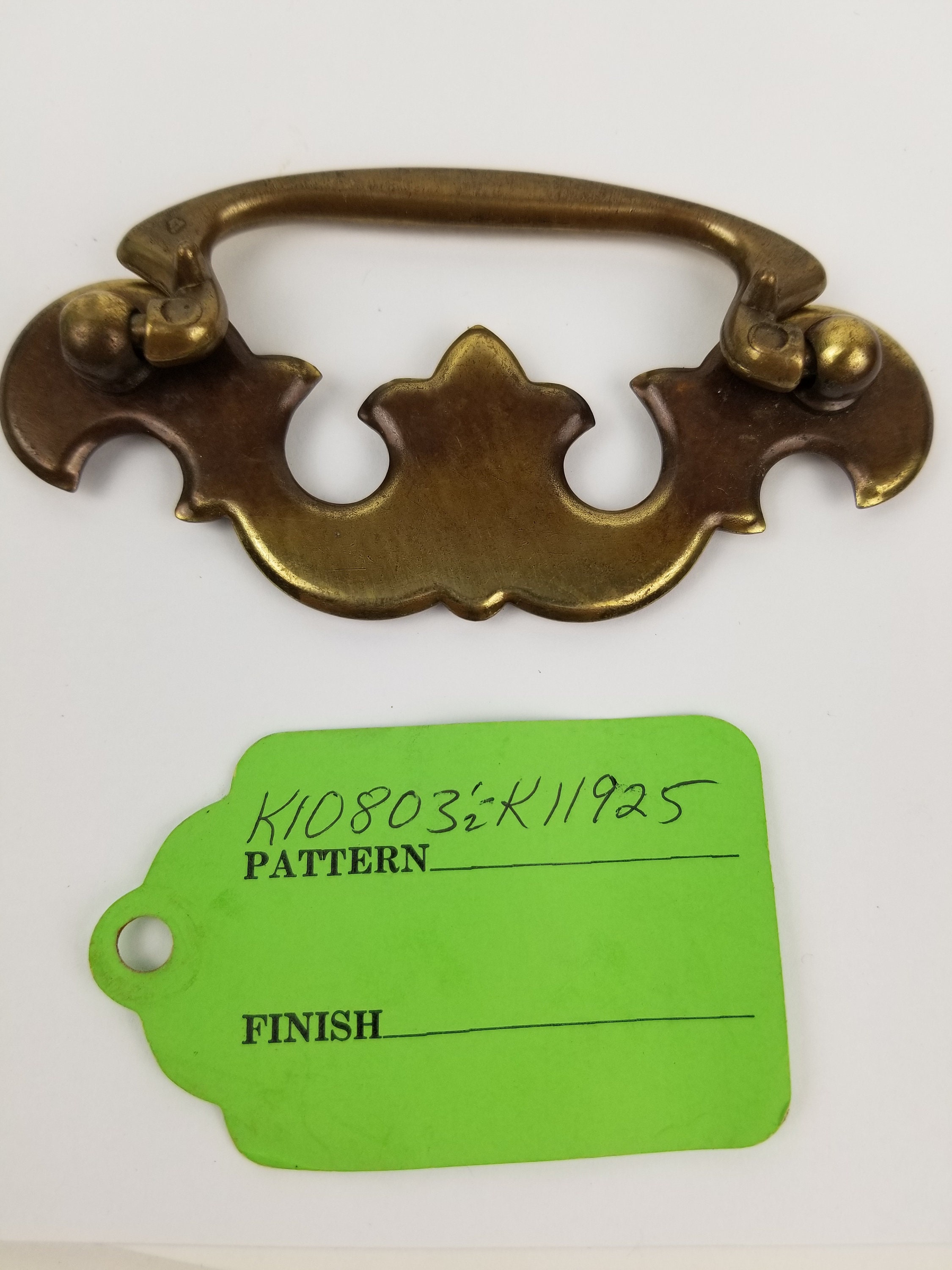 Brass Drawer Handle Single Replacement Vintage Drawer Pull Chippendale ...
