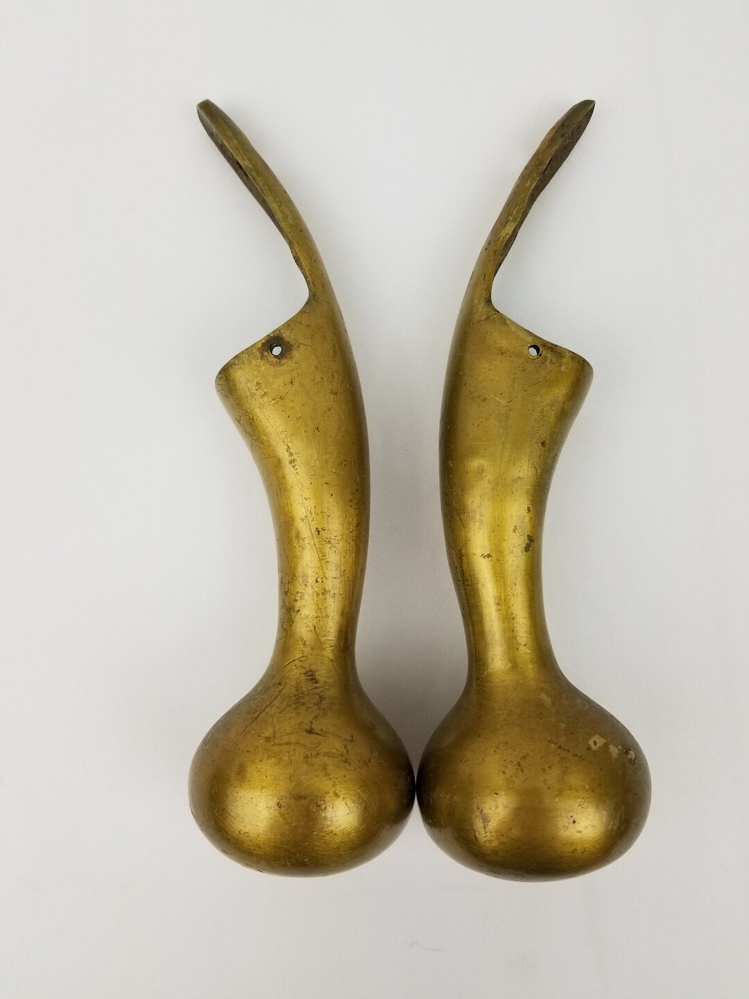 Vintage Set of 2 Horse Hames Solid Brass Ball Tip for Horse Harness ...