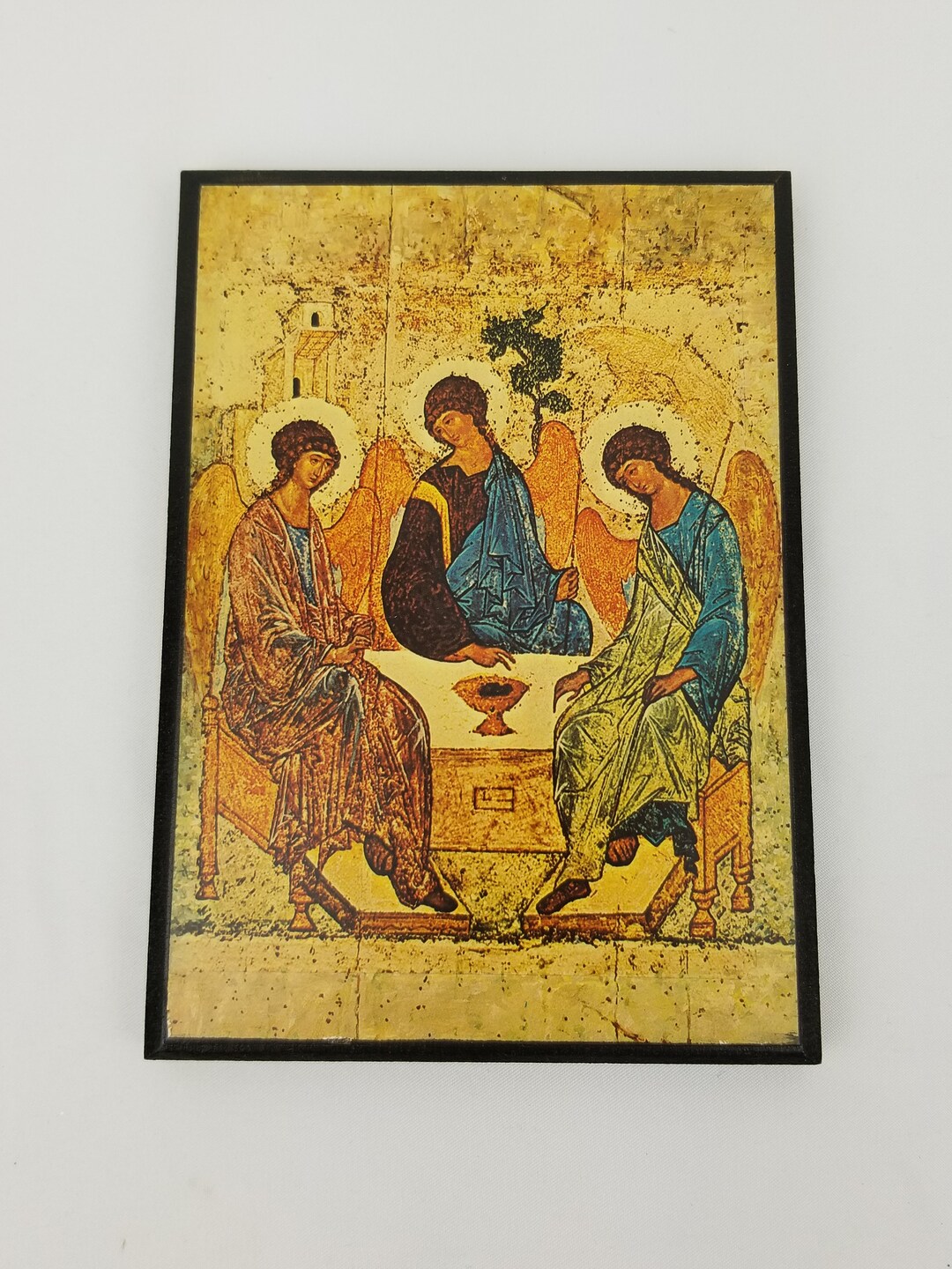 Trinity Archangel Icon Wood Coptic Christian Art Michael Gabriel Raphael Religious Icon Jesus ...