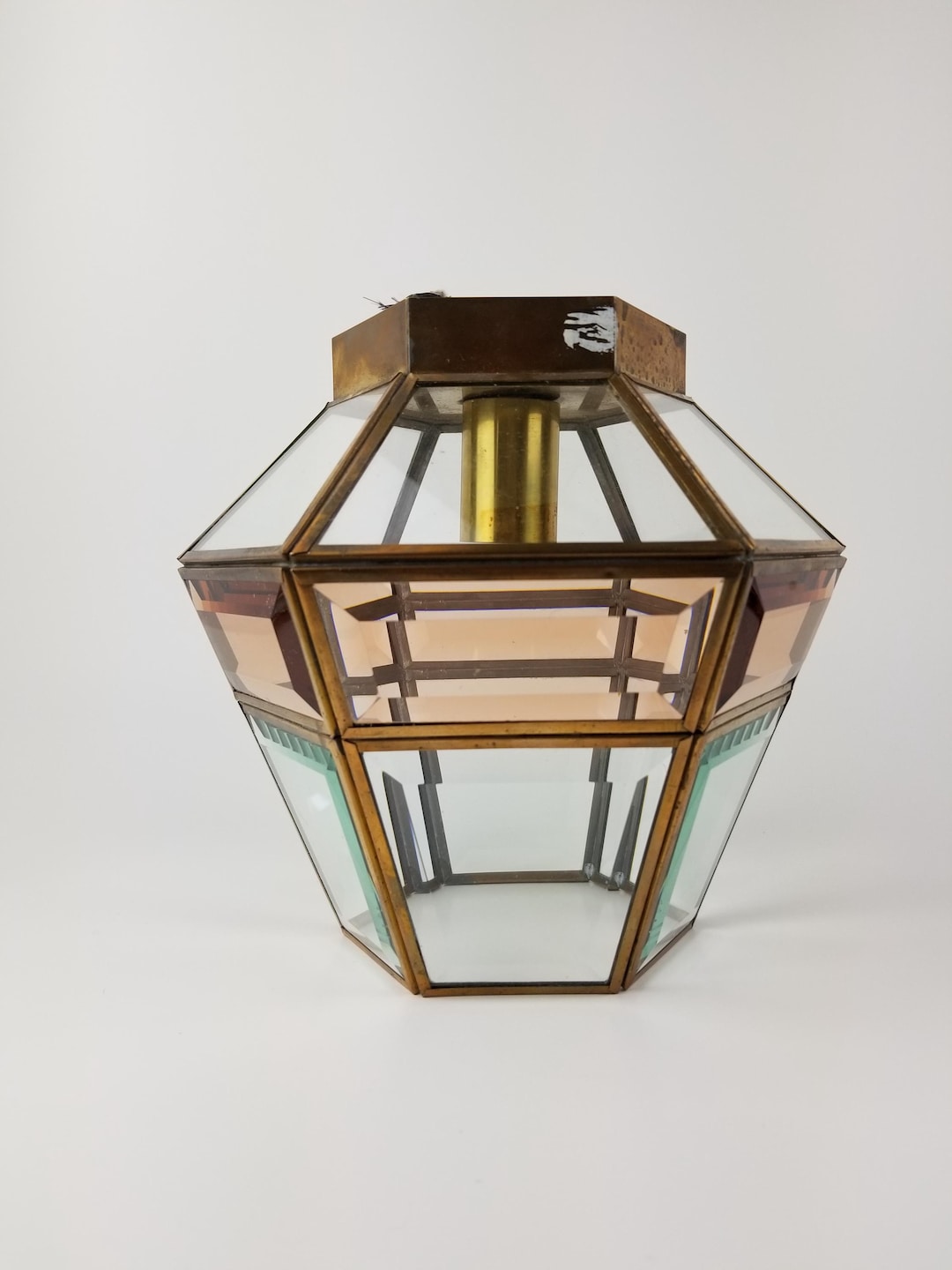 1980s Fredrick Raymond Light Fixture Brass Glass Romantic Nostalgia 70s ...