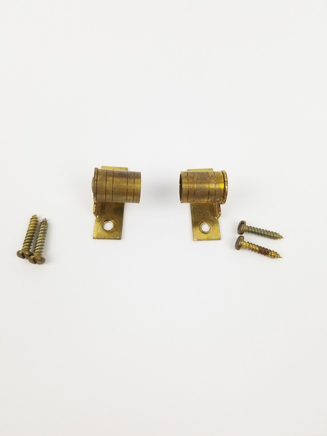 Brass Curtain Rod Brackets Holders Hooks Antique Window Hardware ...