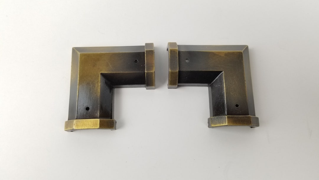 Brass Furniture Corner Caps Keeler Deadstock Embellishments Pair - Etsy