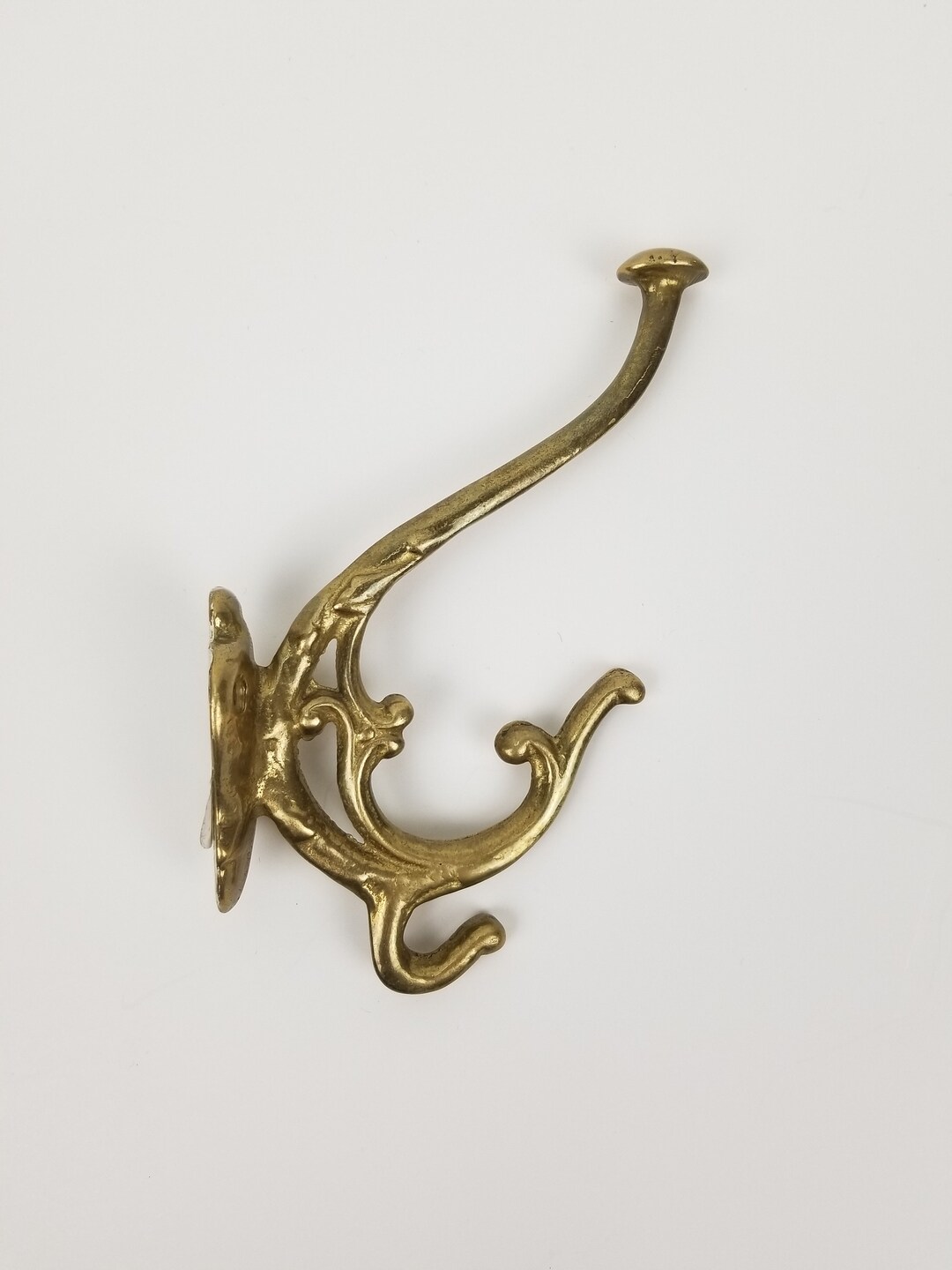Victorian Gold Wall Hook Solid Brass Art Nouveau Branches Finial Hall ...