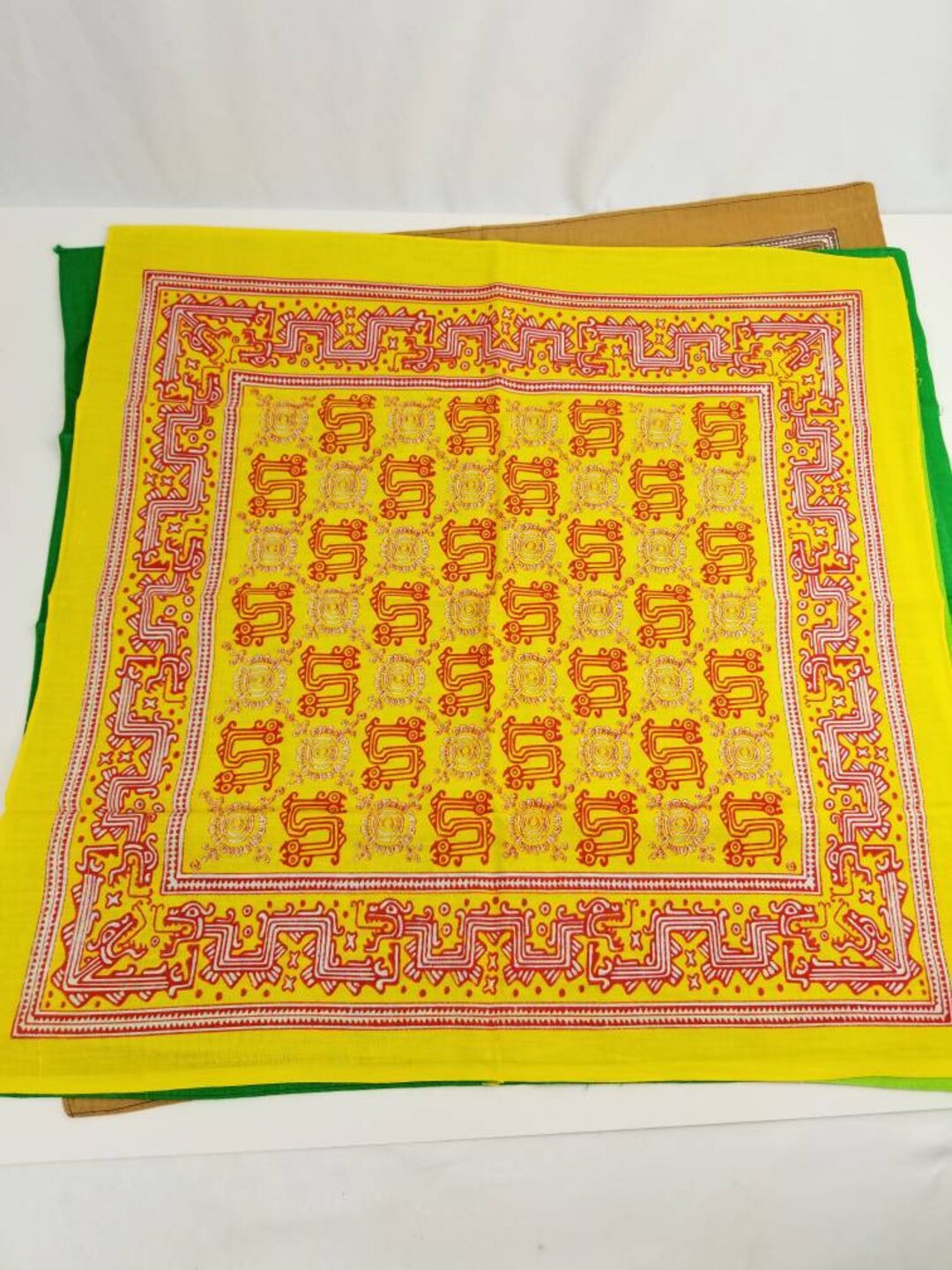 Vintage Bandana Japanese Selvedge Mayan Serpent God Aztec Pachuco ...