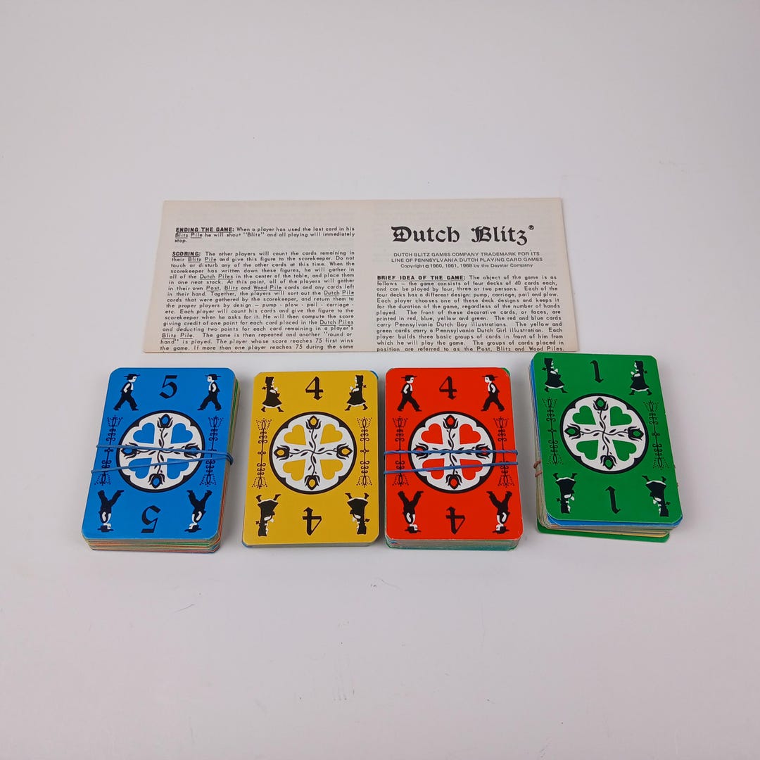 Vintage 1970s Dutch Blitz Playing Card Game Goot Game Toys Patent Card ...