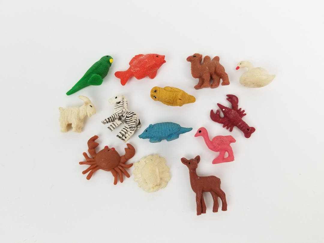 Schleich Rare Miniature Animals 3cm Rubber Armadillo Owl Budgie Crab ...