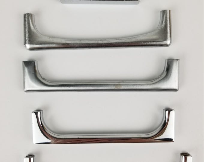 Vintage MCM Cast Metal Arch Style Polished Chrome Drawer Pull / Hansom ...