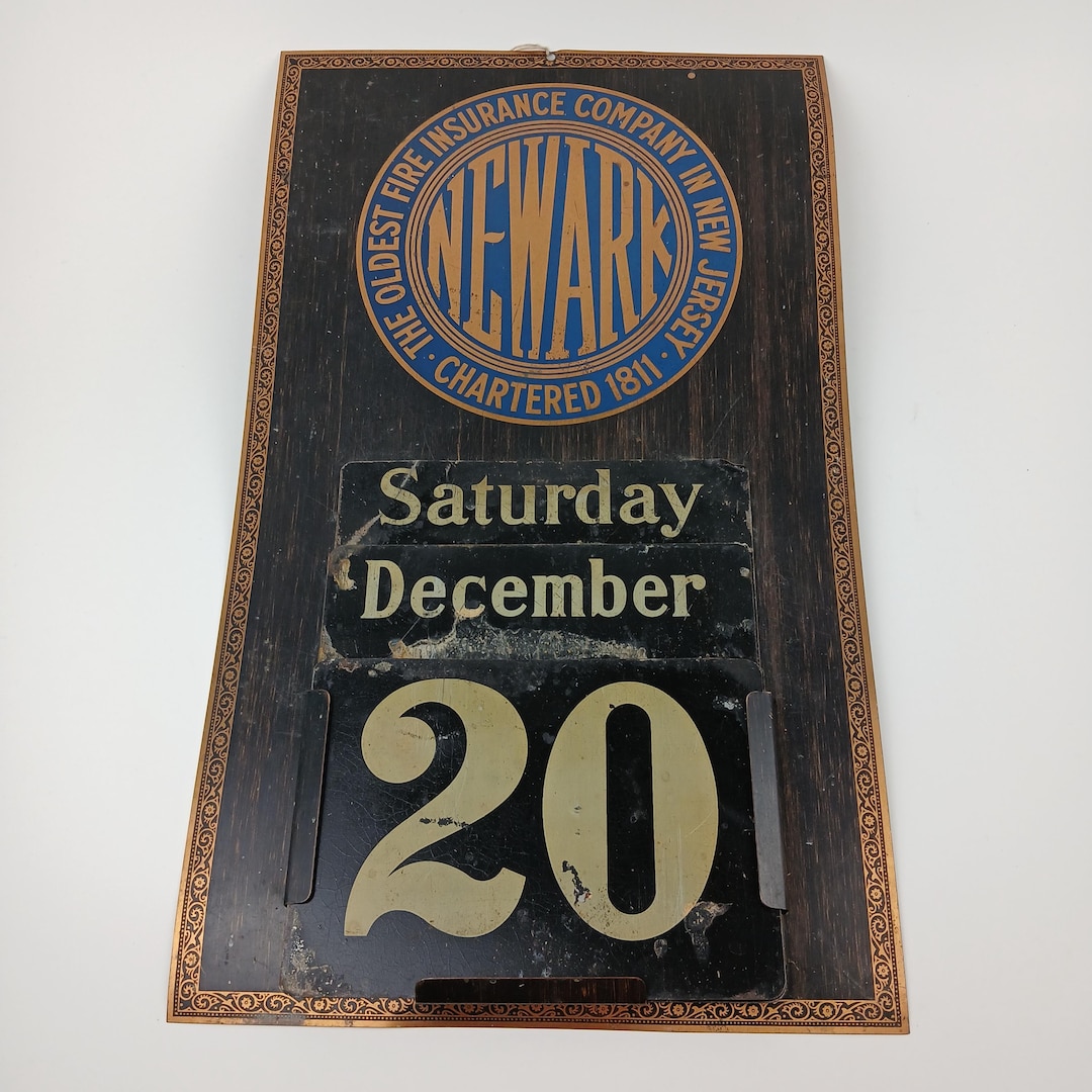 Newark Fire Insurance Metal Wall Calendar Long Island New York ...