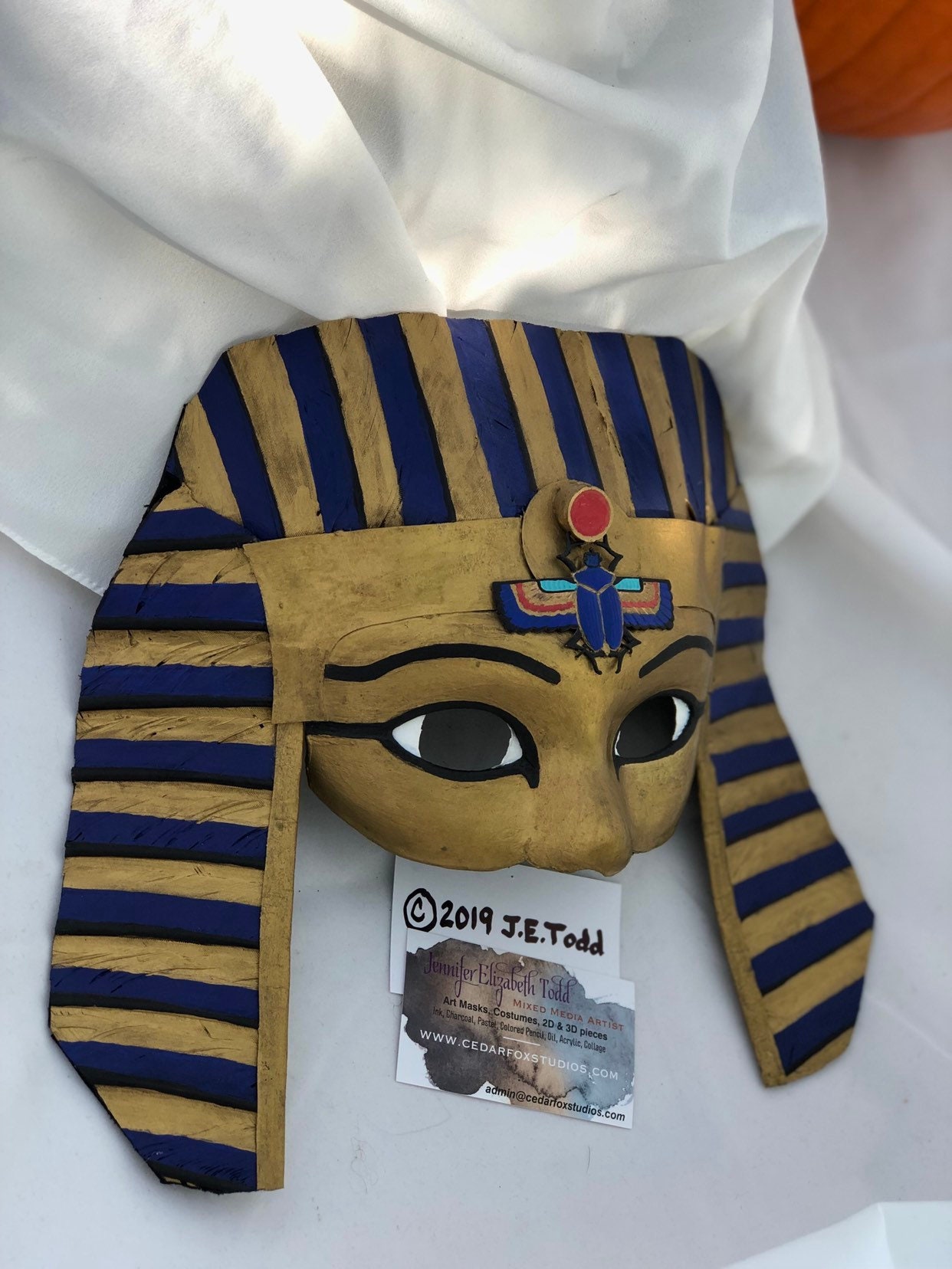 Egyptian Mask, Egyptian Costume With Nemes Headdress, Scarab, Gold ...