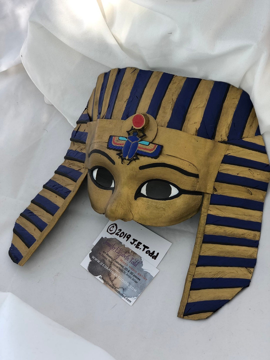 Egyptian Mask, Egyptian Costume With Nemes Headdress, Scarab, Gold ...