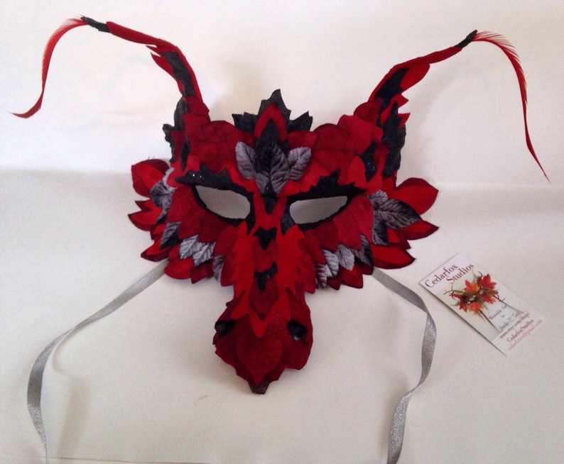 Red Dragon Mask: Pewtered Cosplay Costume, Fantasy Art Prop - Etsy