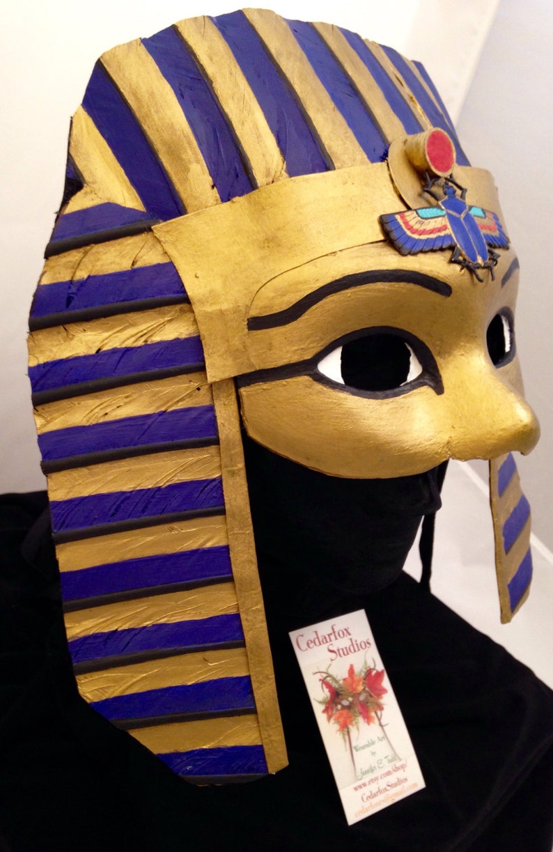 Egyptian Mask, Egyptian Costume With Nemes Headdress, Scarab, Gold ...