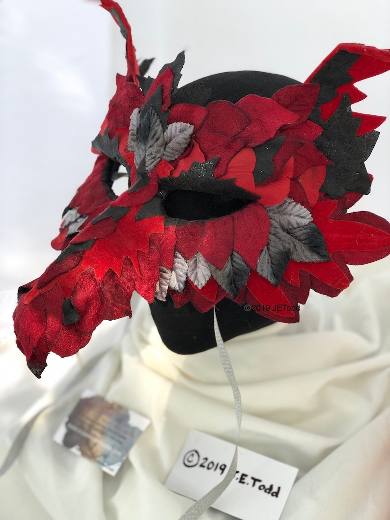 Red Dragon Mask: Pewtered Cosplay Costume, Fantasy Art Prop - Etsy
