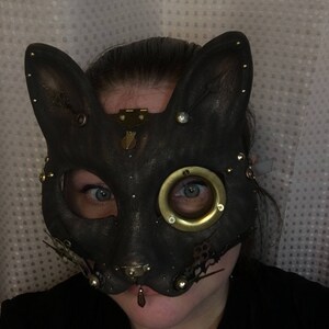 Cat Mask, Steampunk Costume, "clockwork Cat 3", Gears, Masquerade ...