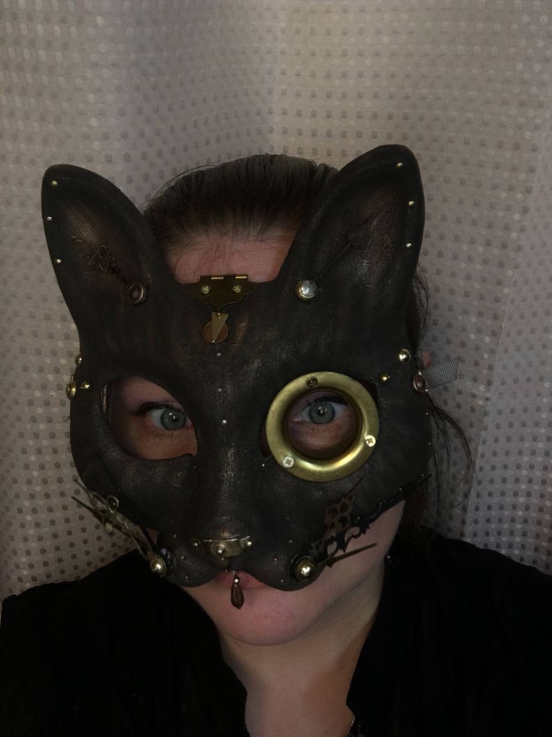 Cat Mask Steampunk Costume clockwork Cat 3 - Etsy