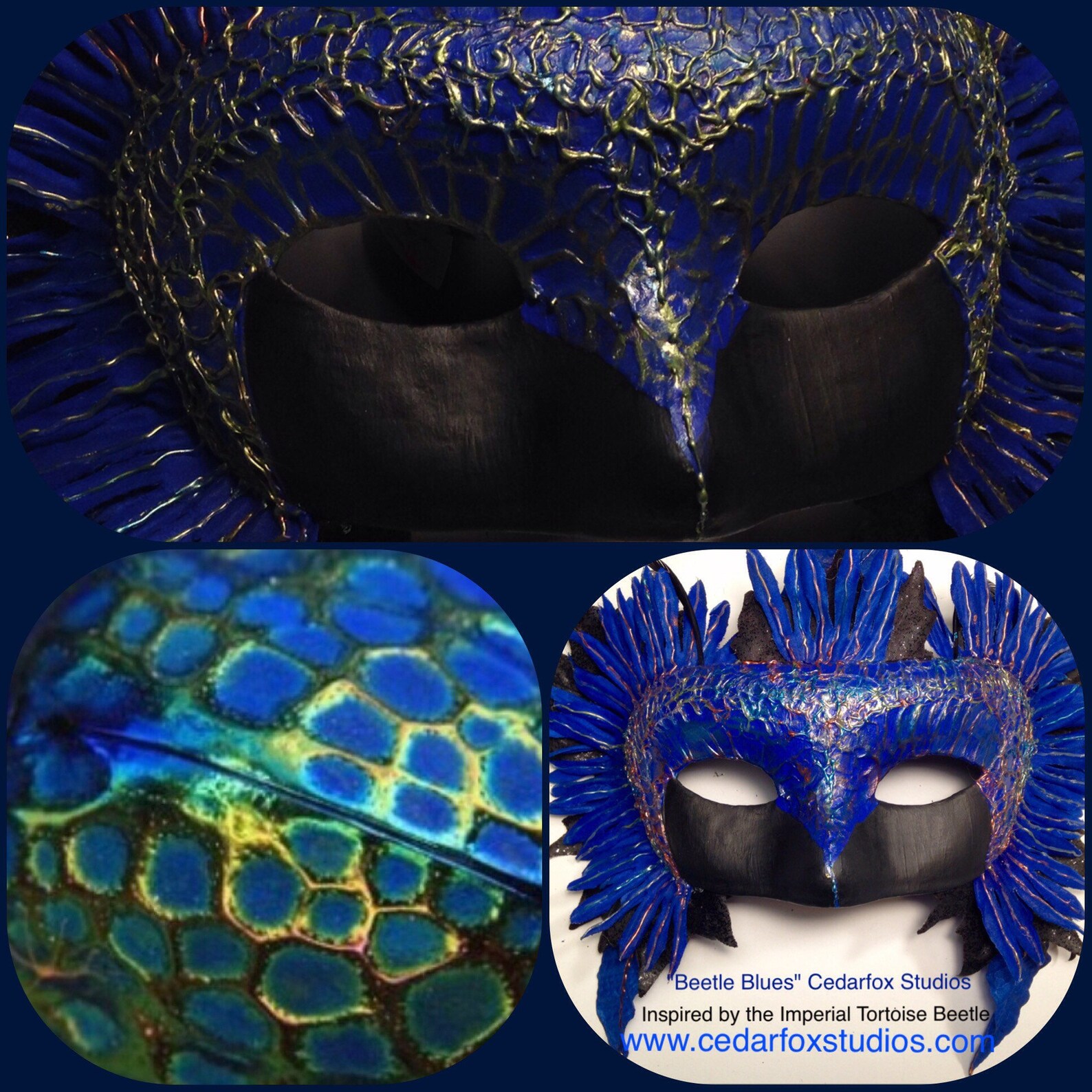 Blue Beetle Mask, Fantasy Mask Masquerade Beetle Blues Cobalt Blue ...